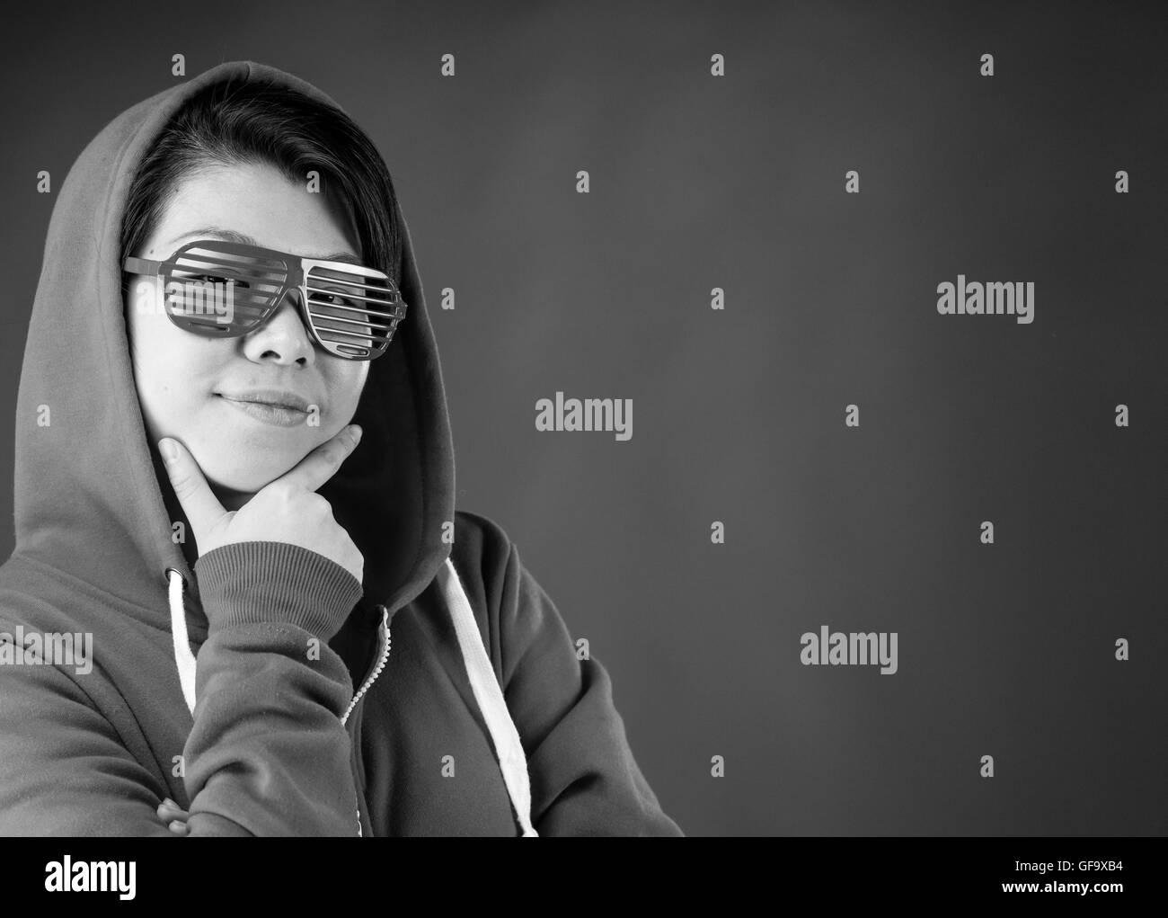 female model attractive woman on plain background with copy space ...