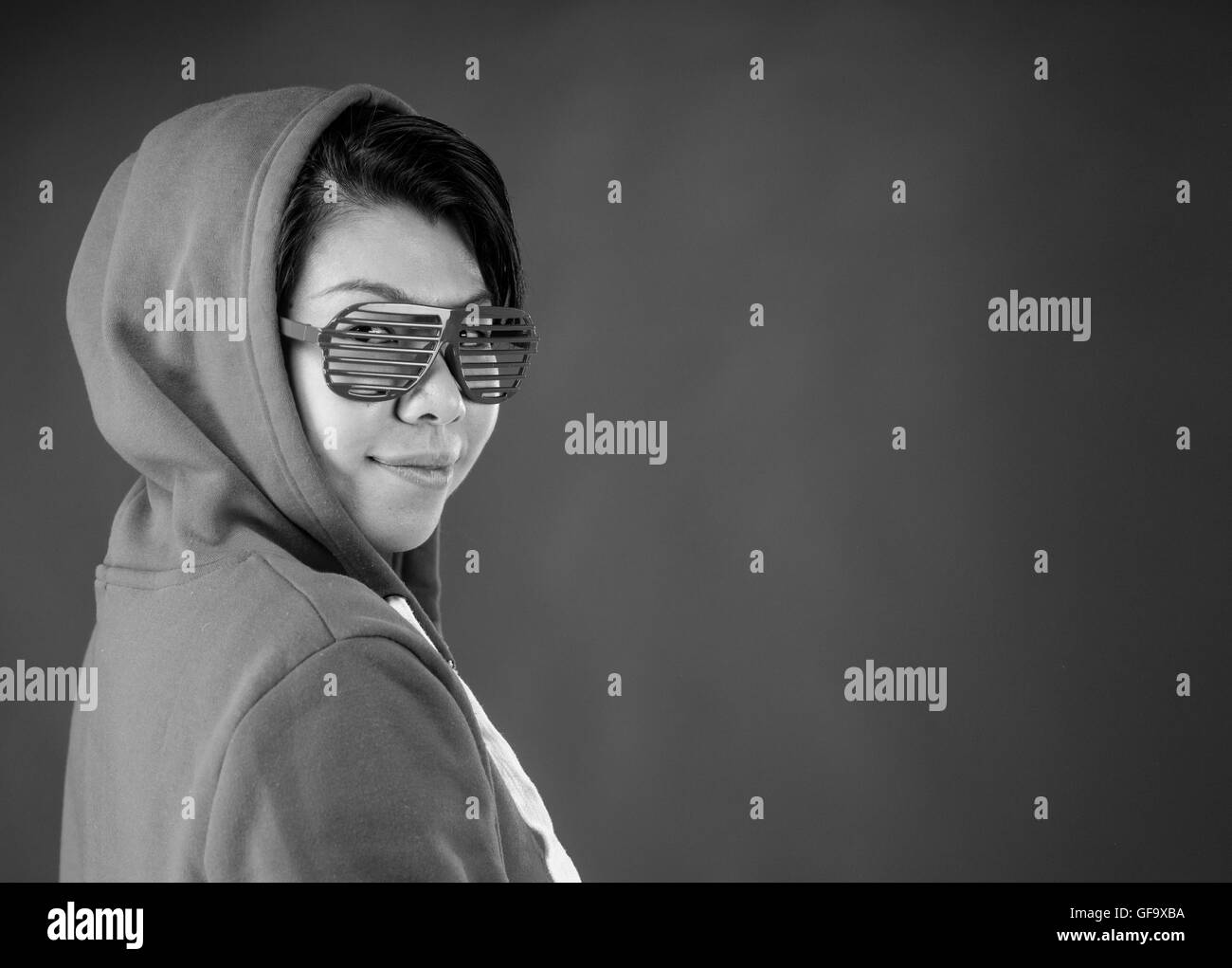 female model attractive woman on plain background with copy space ...