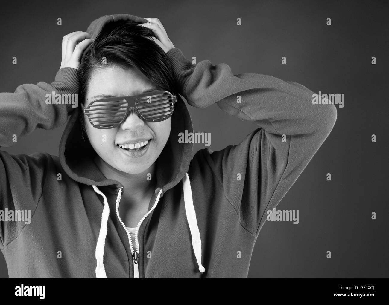 female model attractive woman on plain background with copy space ...