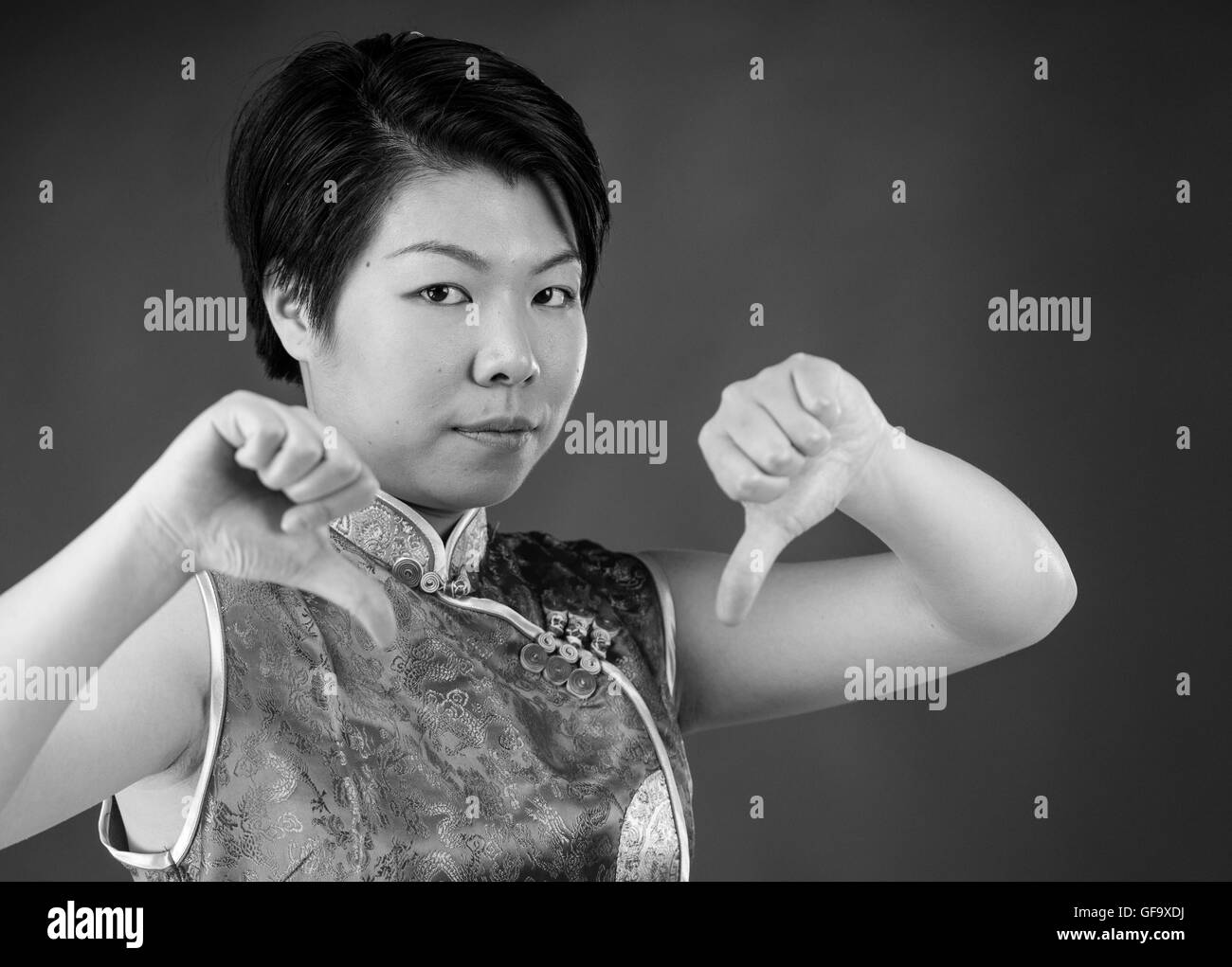 female model attractive woman on plain background with copy space ...