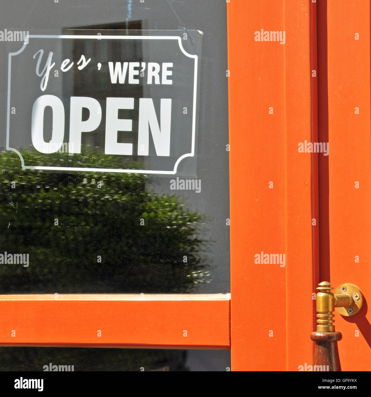 Open sign in street cafe Stock Photo - Alamy