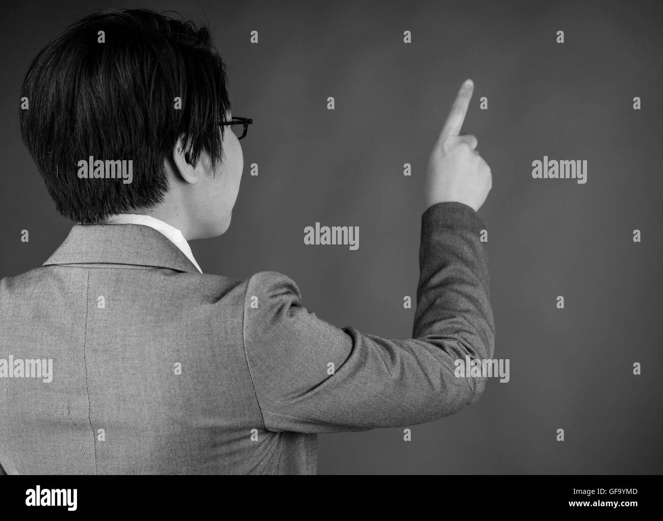 female model attractive woman on plain background with copy space ...