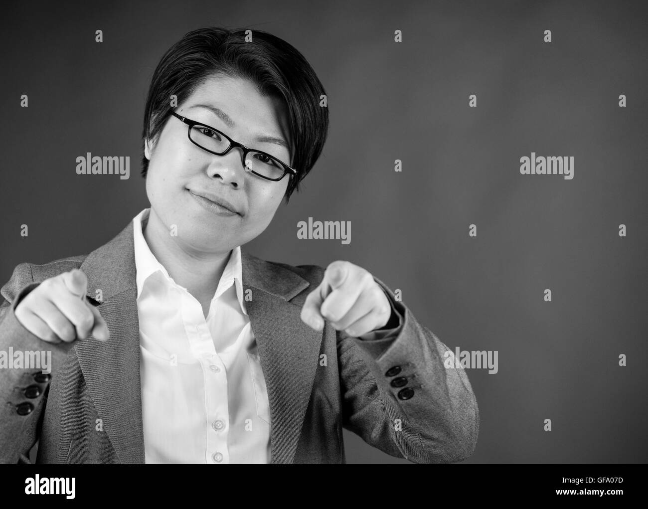 female model attractive woman on plain background with copy space ...