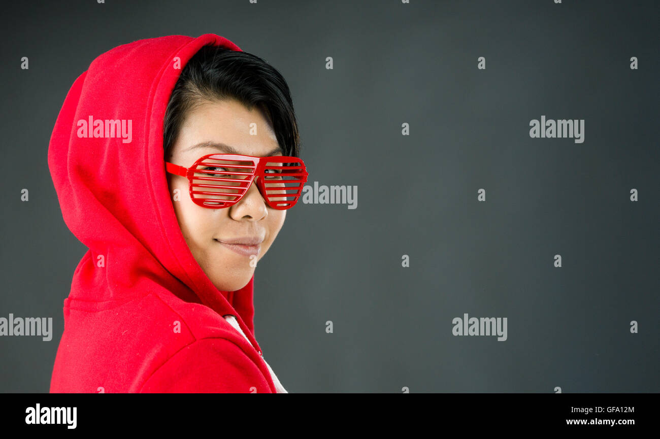 female model attractive woman on plain background with copy space ...