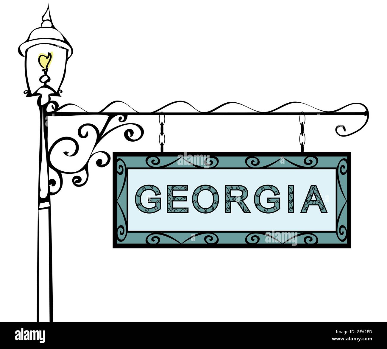 Georgia retro pointer lamppost Stock Vector Image & Art - Alamy