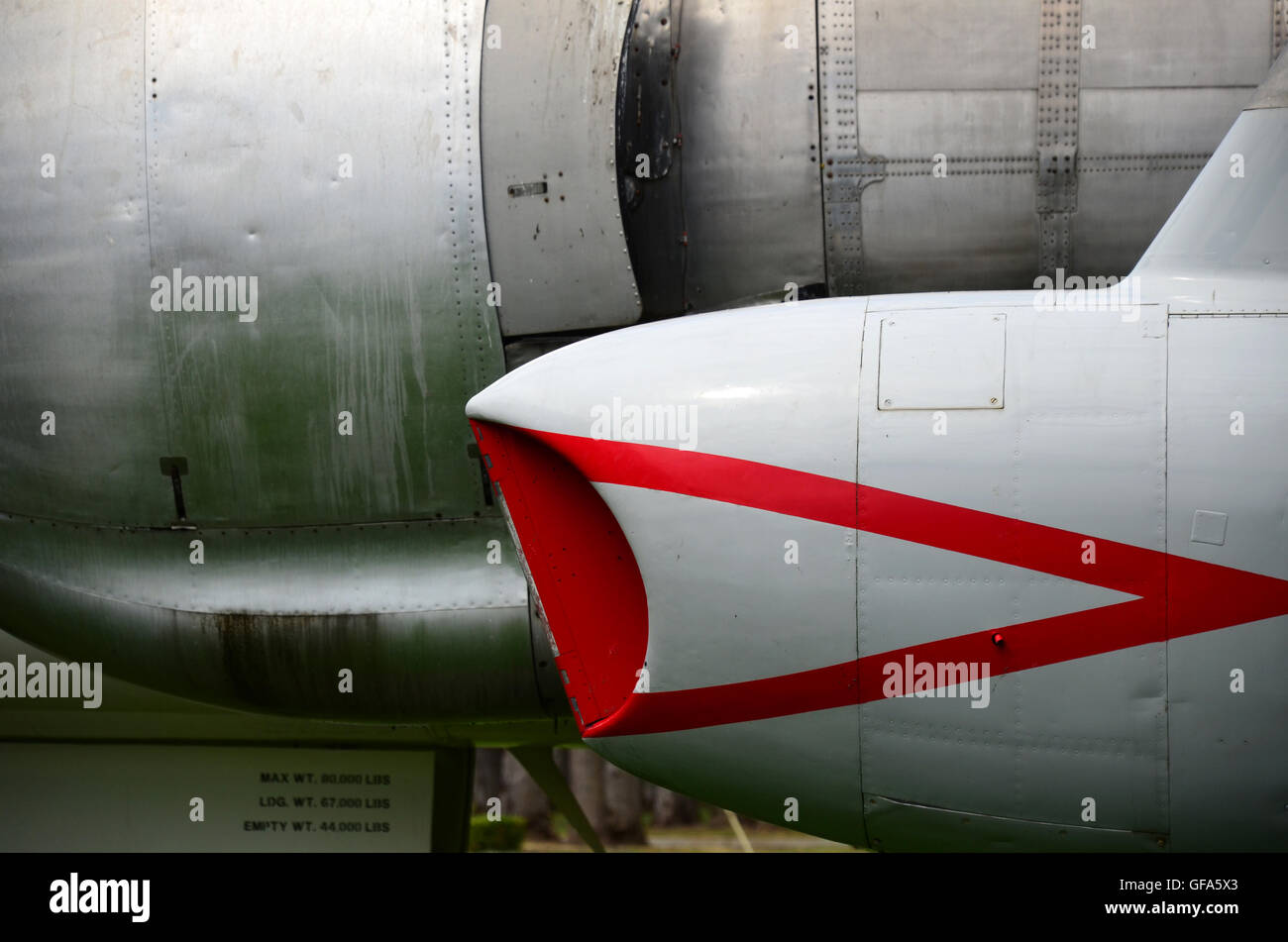 Detail of intake and fuselage of vintage aircraft Stock Photo - Alamy