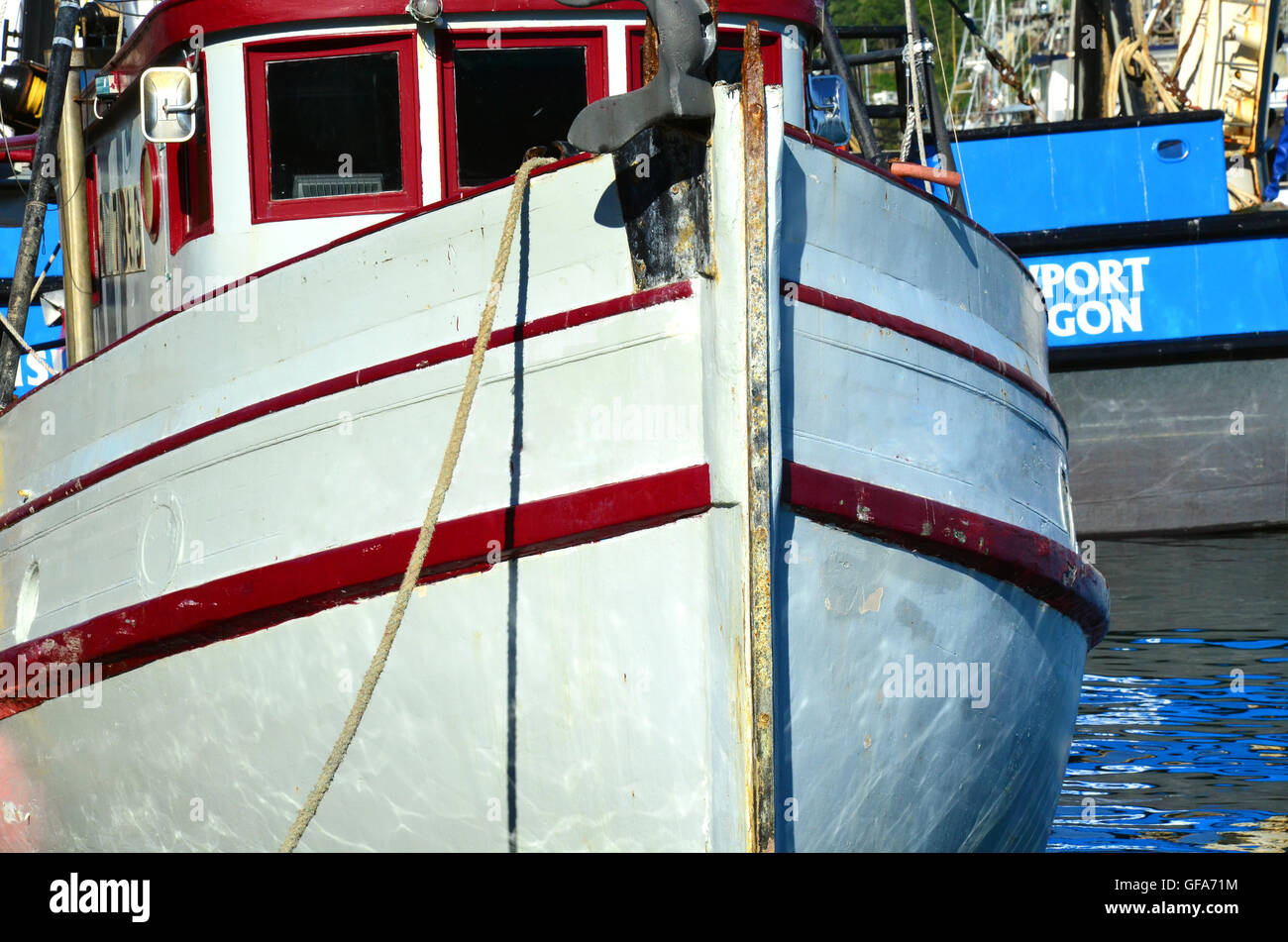 Front of boat in harbor Stock Photo - Alamy