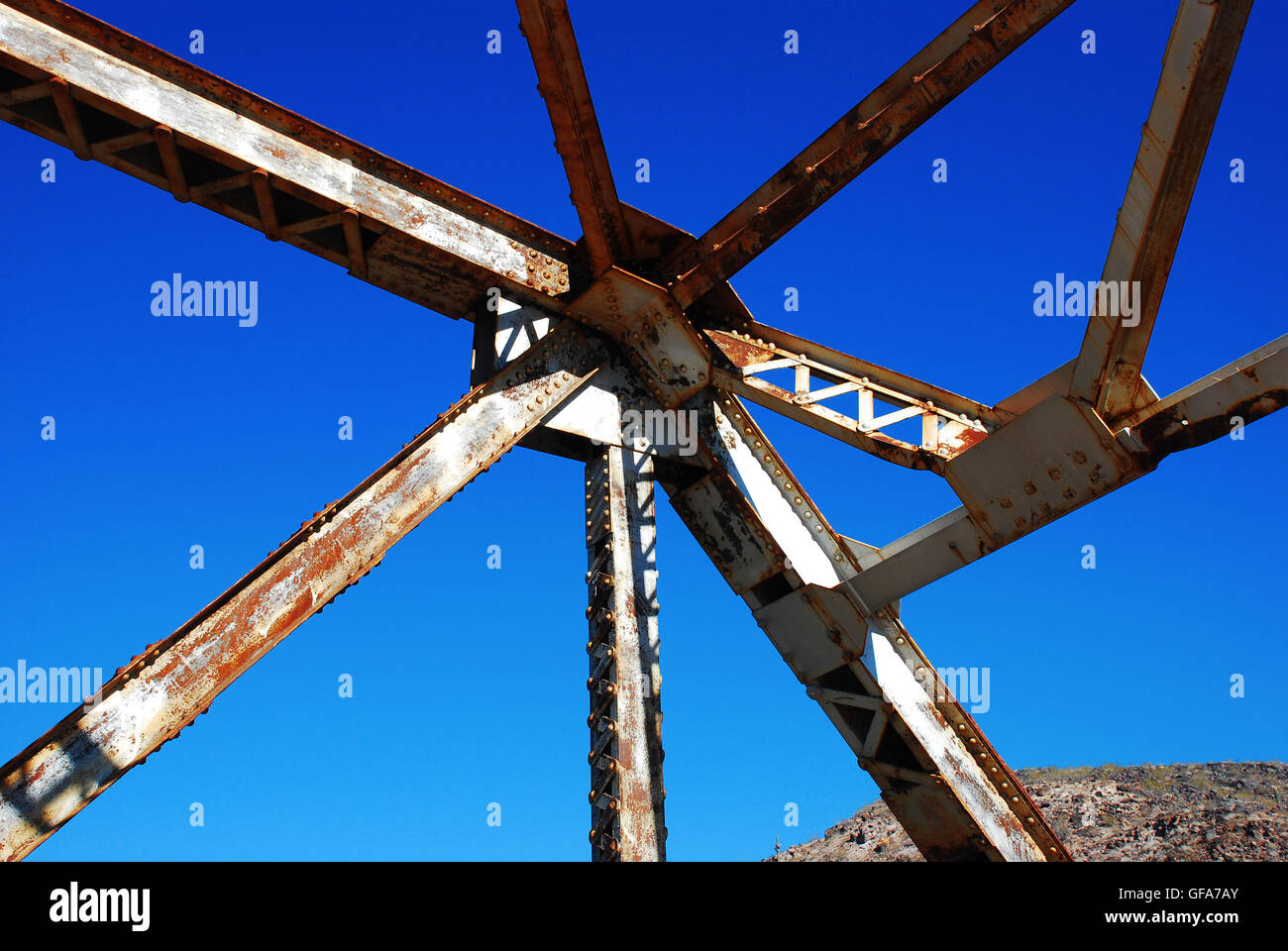 Rusty old steel bridge in southwest desert Stock Photo - Alamy