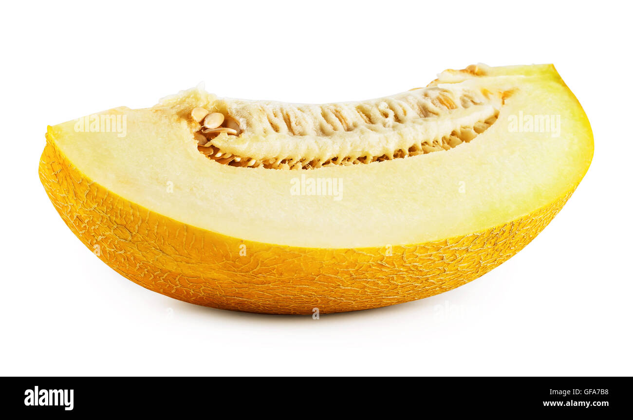 Melon slice with seeds isolated on white background Stock Photo - Alamy