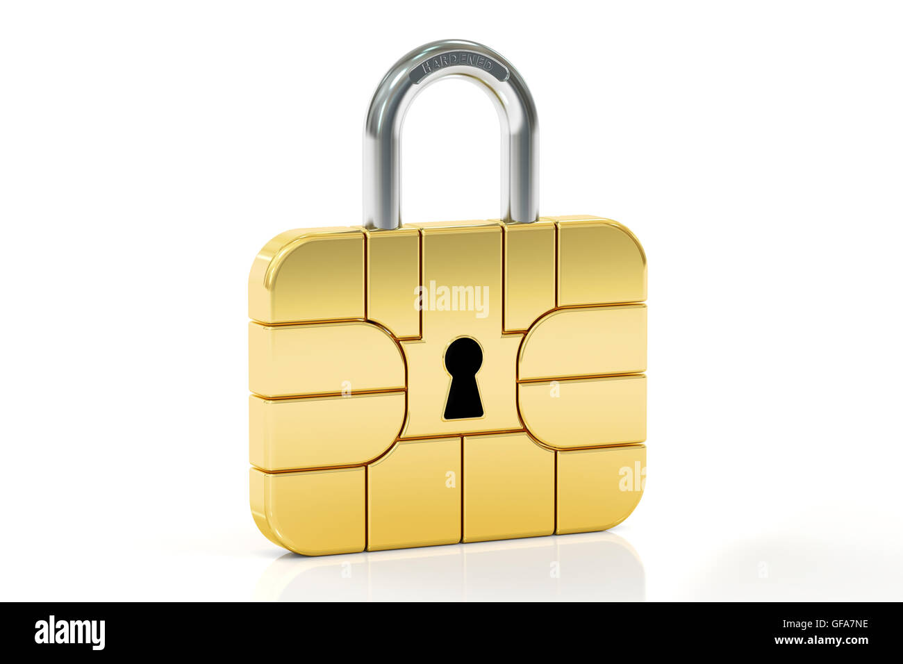 Credit Card Chip Security concept, 3D rendering isolated on black ...