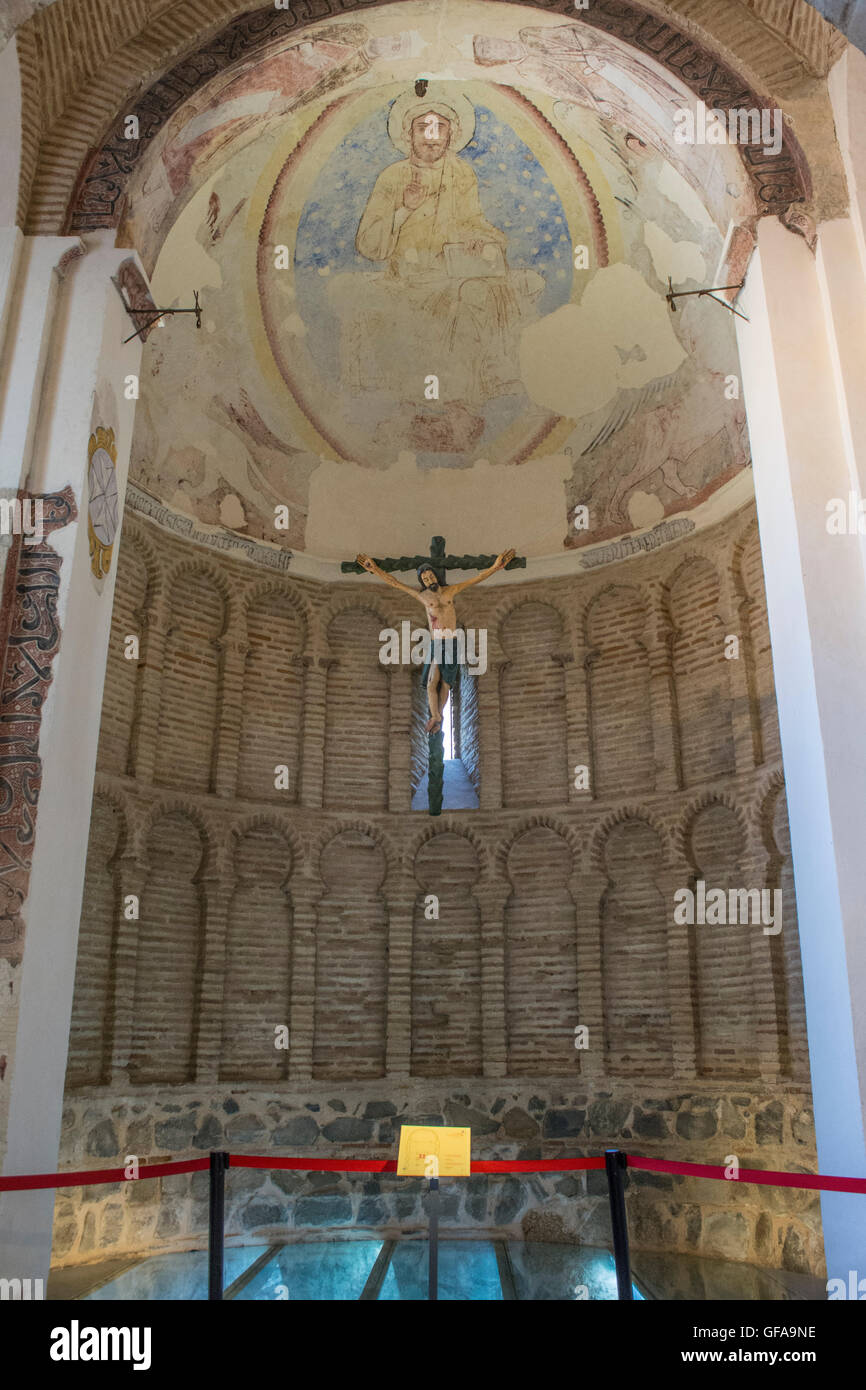 Crucifix inside the Mosque of Christ of the Light in Toledo Spain Stock ...