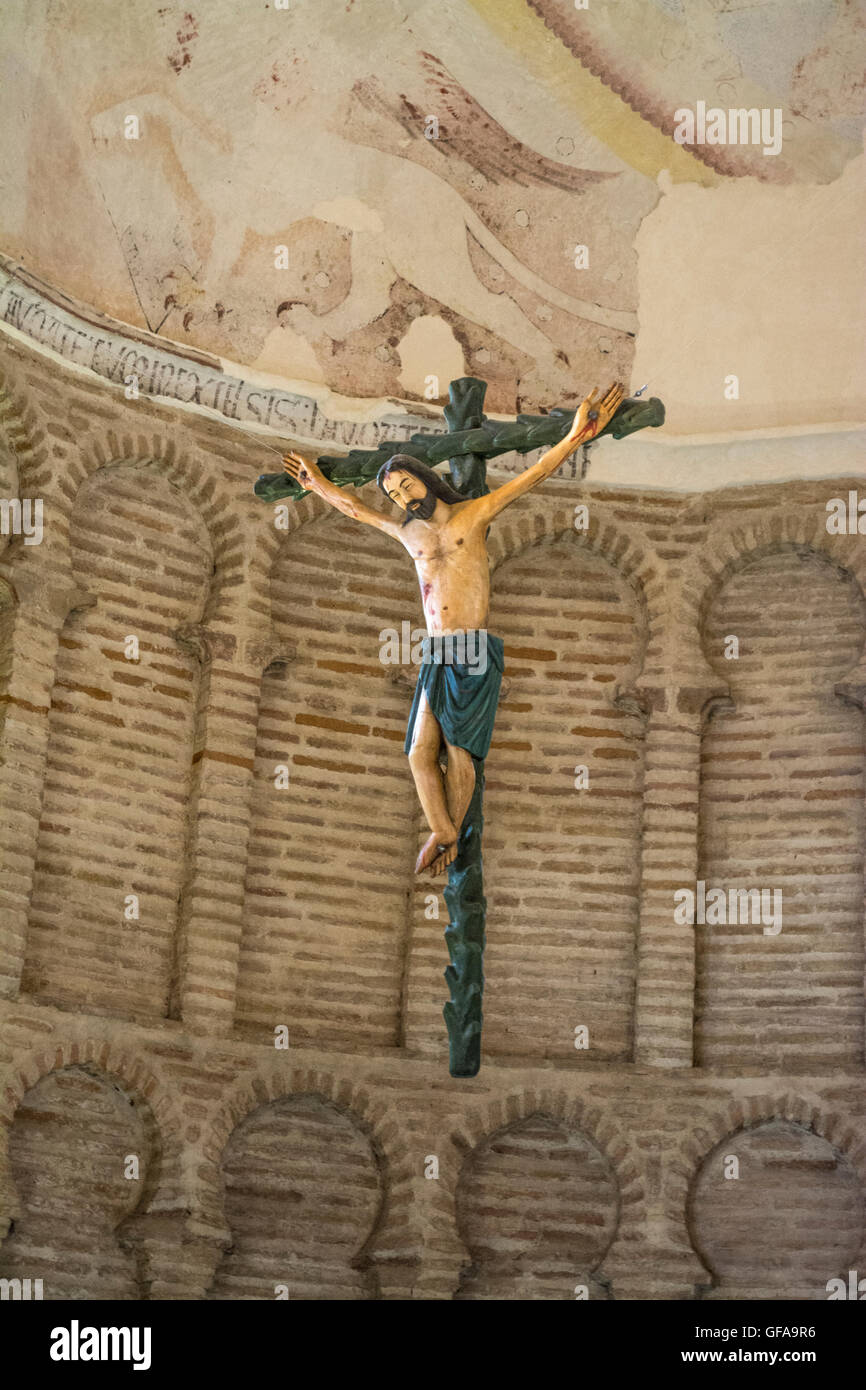 Crucifix inside the Mosque of Christ of the Light in Toledo Spain Stock ...