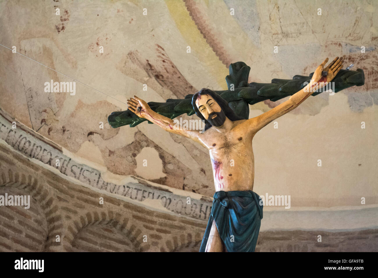 Crucifix inside the Mosque of Christ of the Light in Toledo Spain Stock ...