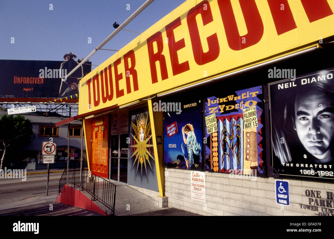 Tower Records on the Sunset Strip in Los Angeles circa 1992 Stock Photo ...