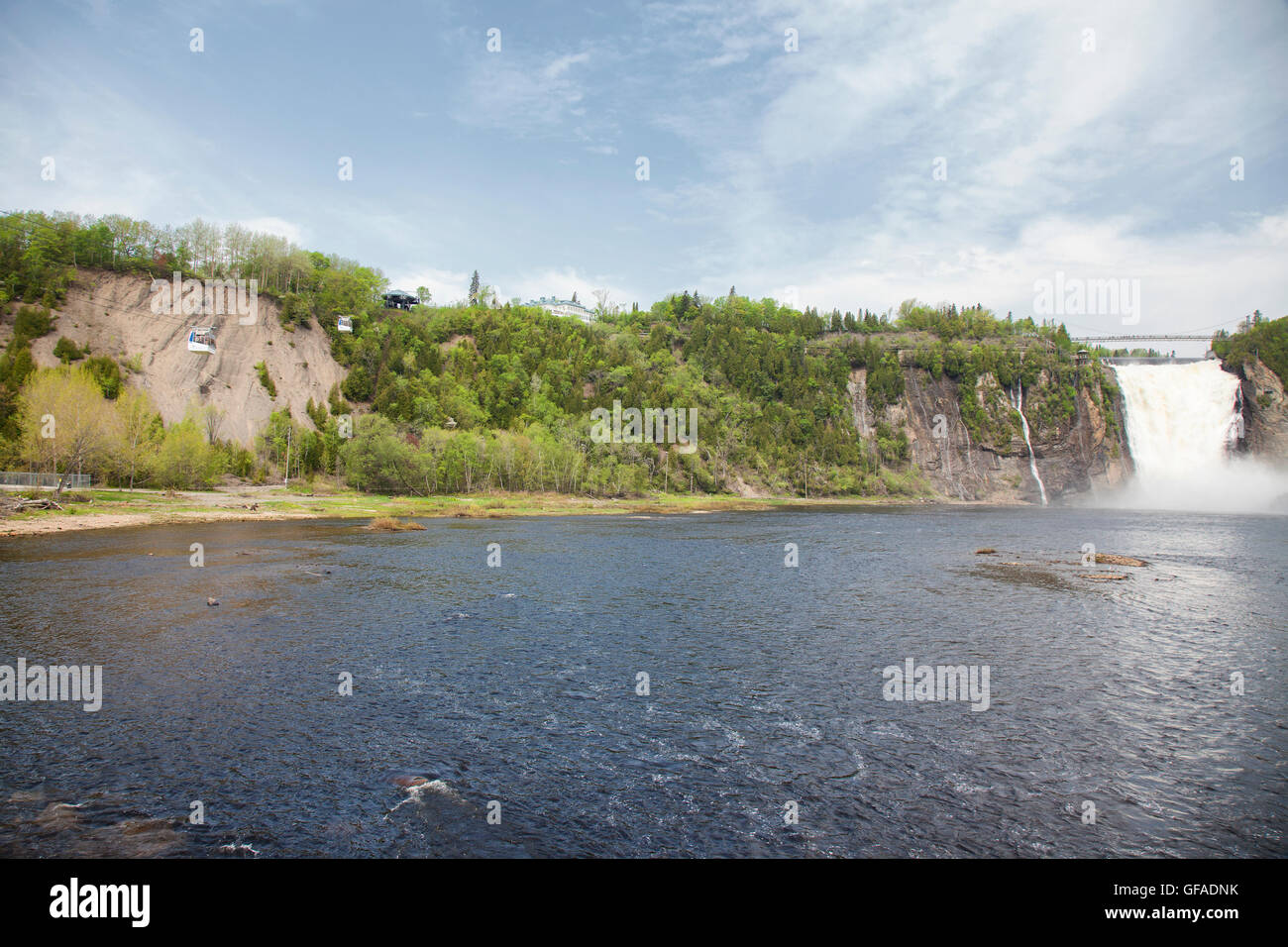 The Montmorency Falls, 84 meters (275 ft) high, are the highest in the ...