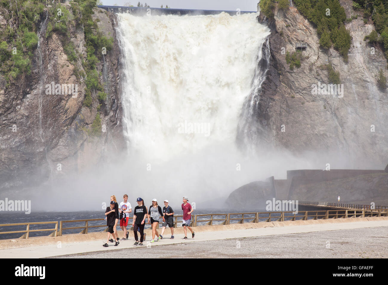 The Montmorency Falls, 84 meters (275 ft) high, are the highest in the ...