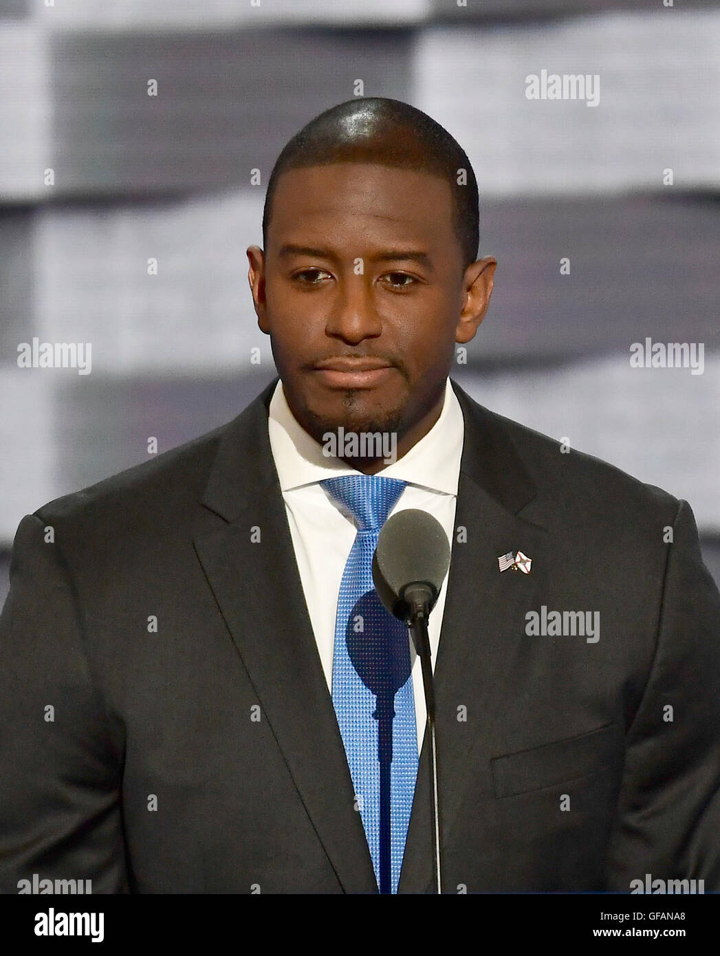 Mayor Andrew Gillum (Democrat of Tallahassee, Florida) makes remarks ...
