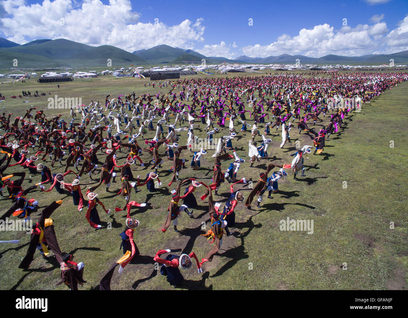 Shiqu, China's Sichuan Province. 30th July, 2016. People of the Tibetan ...