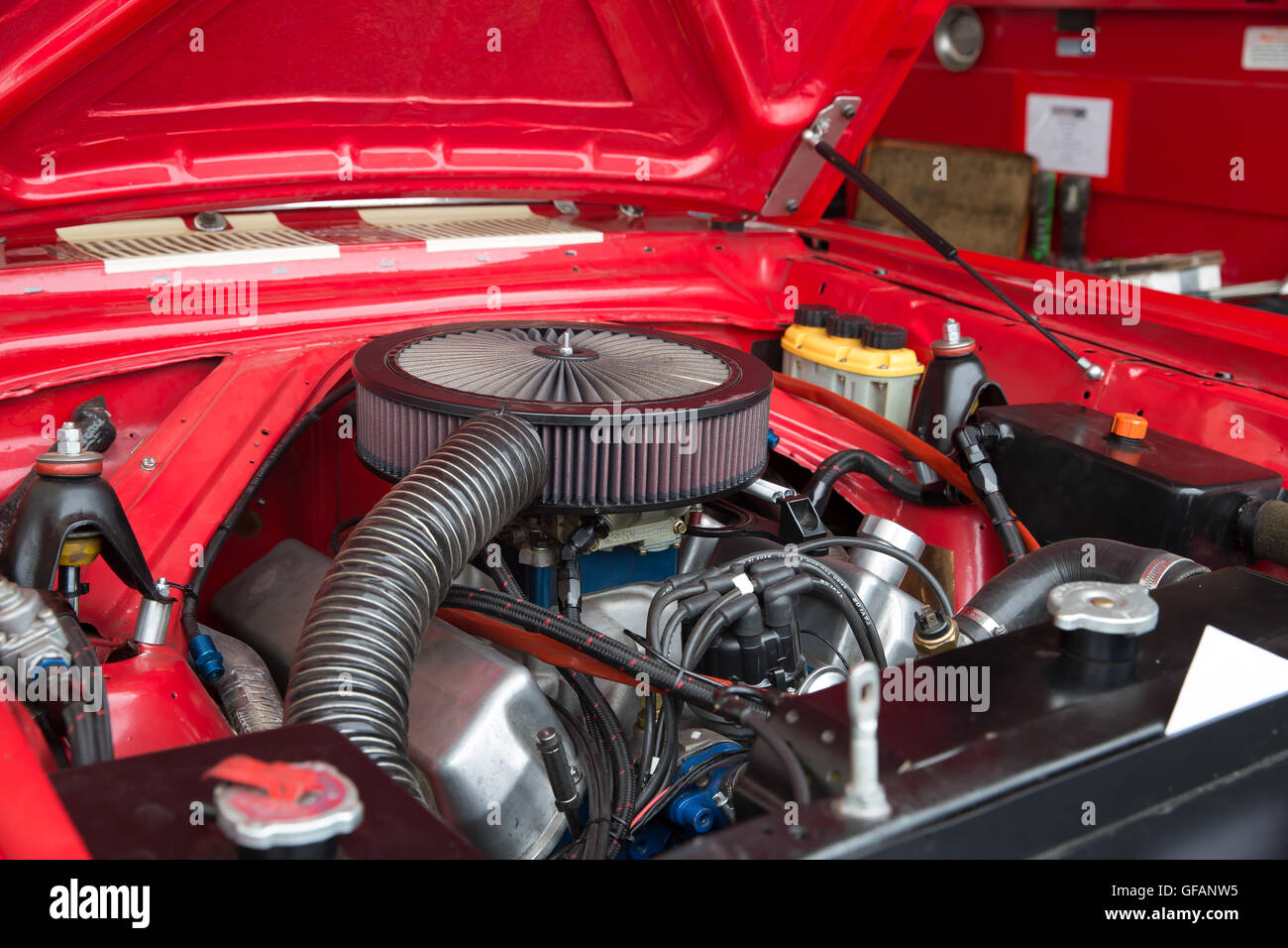 Silverstone,Towcester,UK,30th July 2016,Ford Falcon engine in the pitts ...