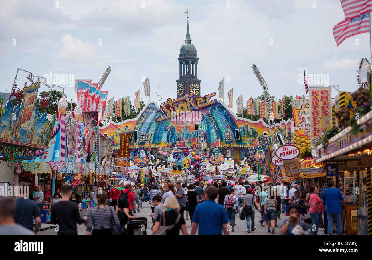 Visitors walk across Heiligengeistfeld at the start of the Sommerdom ...
