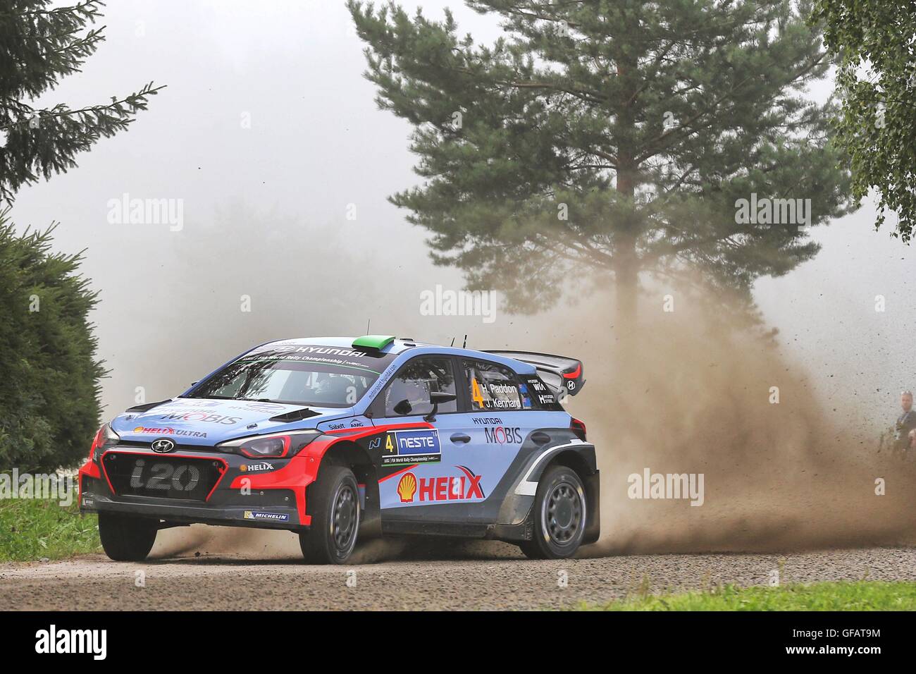 WRC Rally of Finland, stages 13-14. Hayden Paddon (NZ)- Kennard (NZ ...