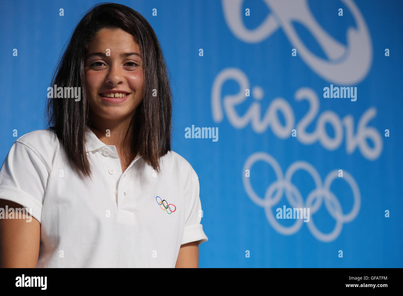 Rio de Janeiro, Brazil. 30th July, 2016. The swimmer Yusra Mardini is ...
