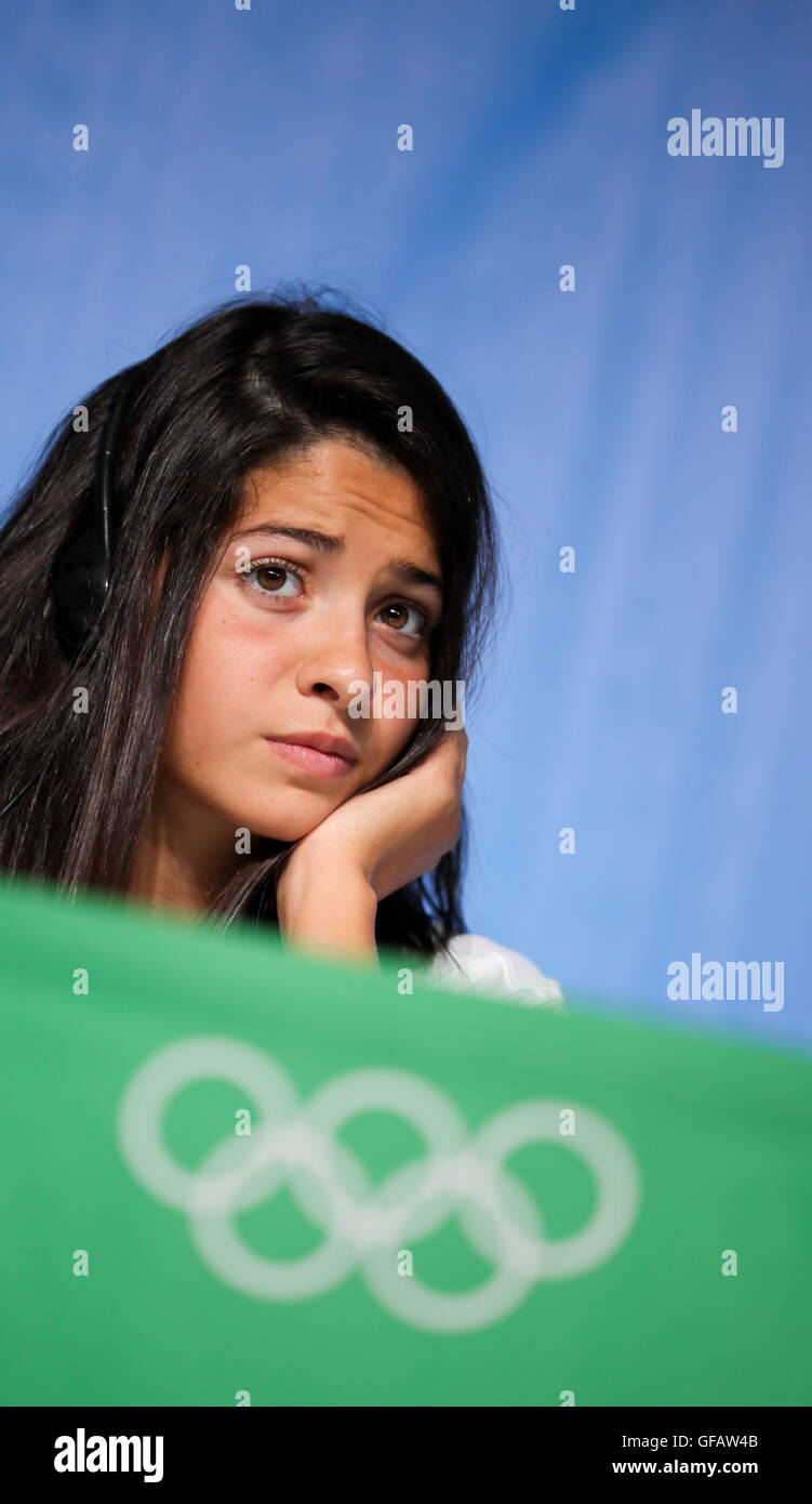 Rio De Janeiro, Brazil. 30th July, 2016. The swimmer Yusra Mardini is ...