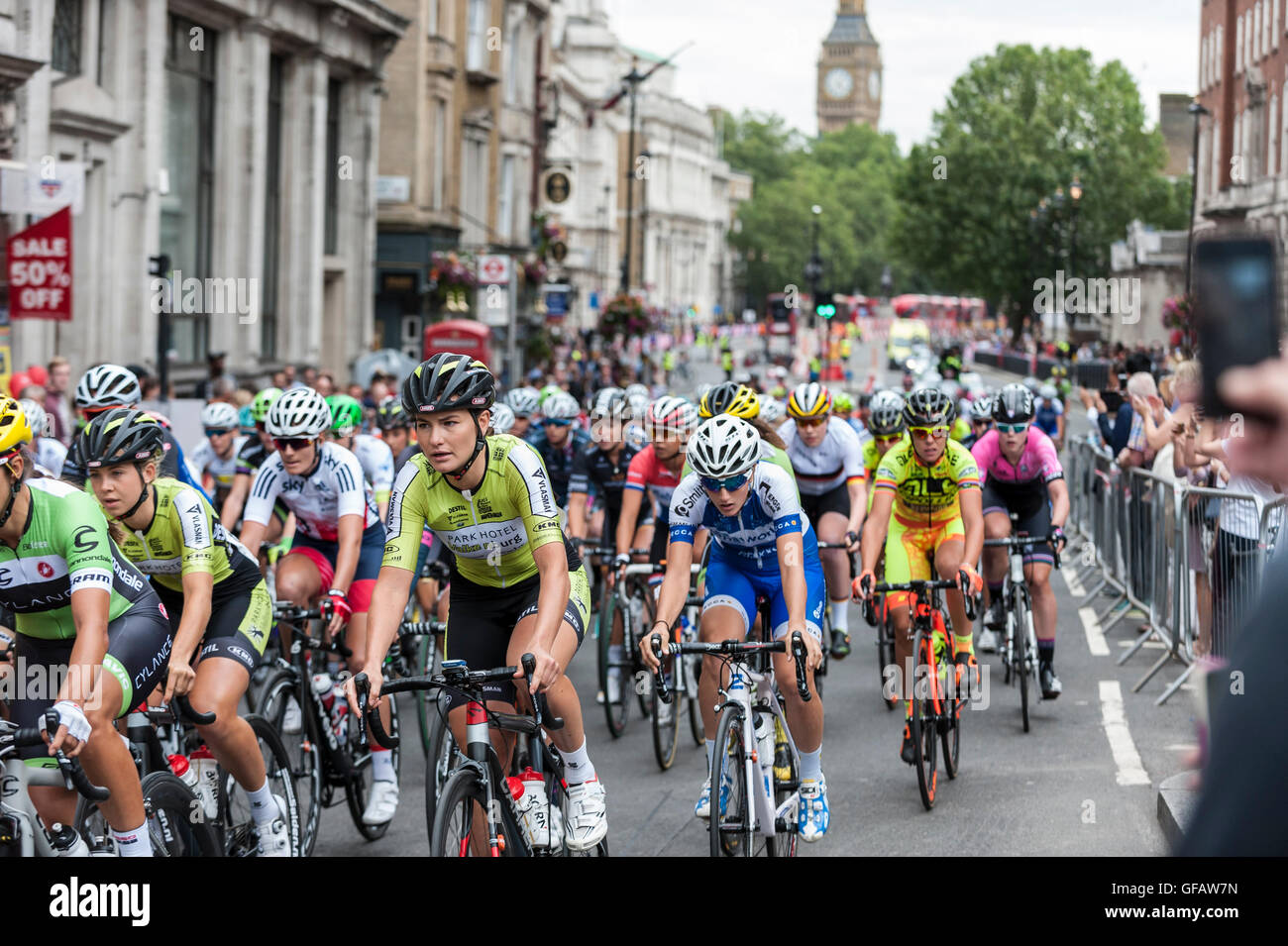 London, UK. 30 July 2016. Elite women take part in the Classique cycle ...