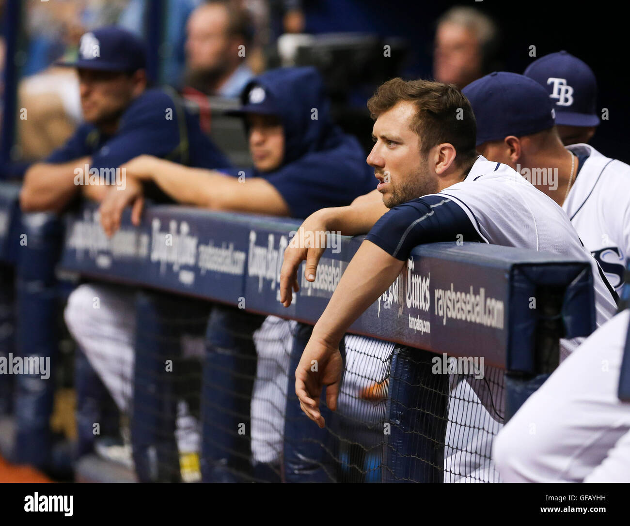 St. Petersburg, Florida, USA. 30th July, 2016. Tampa Bay Rays right ...