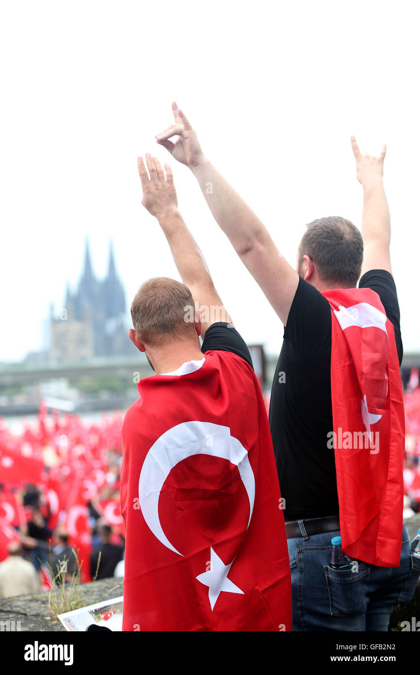 Cologne, Germany. 31st July, 2016. People with the Turkish flag are at ...