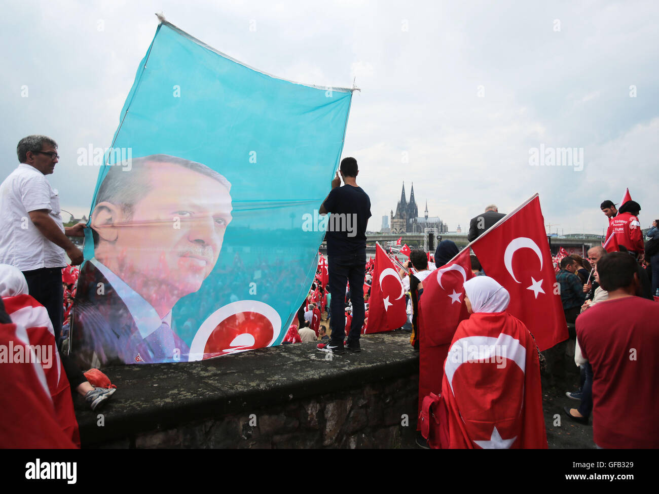 Cologne, Germany. 31st July, 2016. People with the Turkish flag are at ...