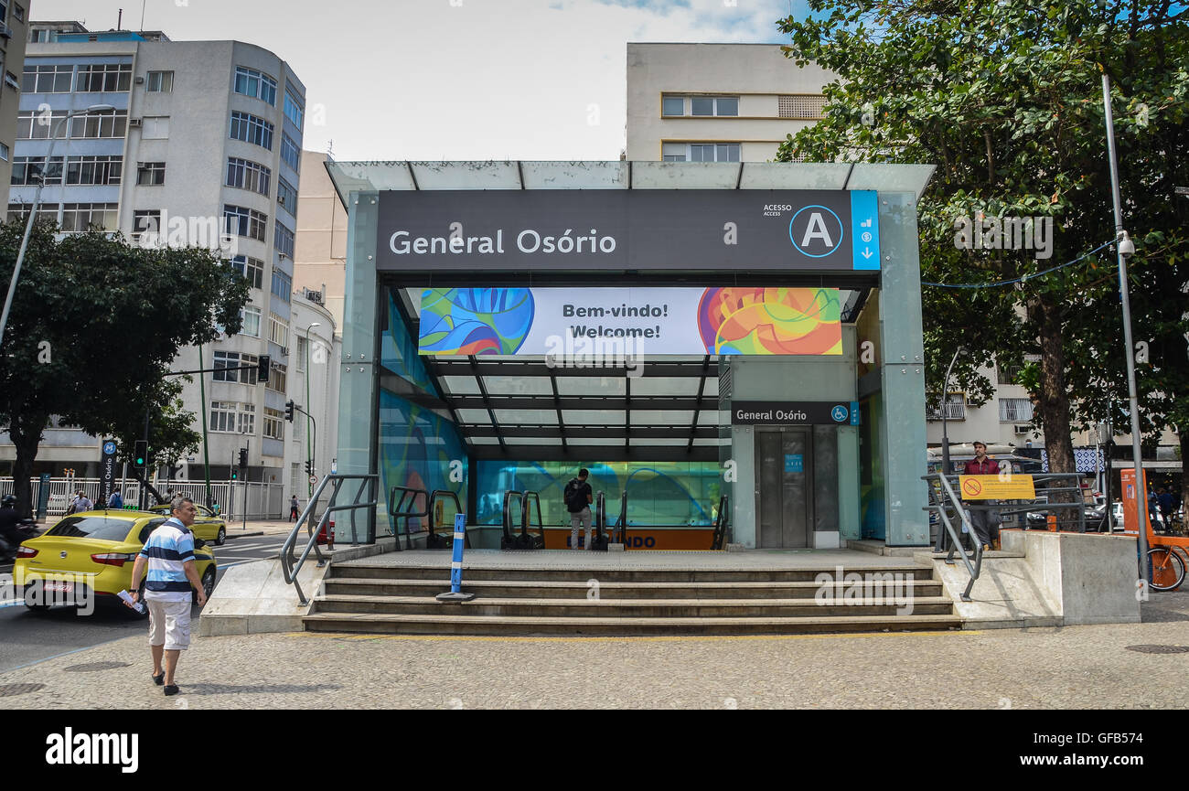 General Osorio metro station in Ipanema, Rio de Janeiro. The city is ...
