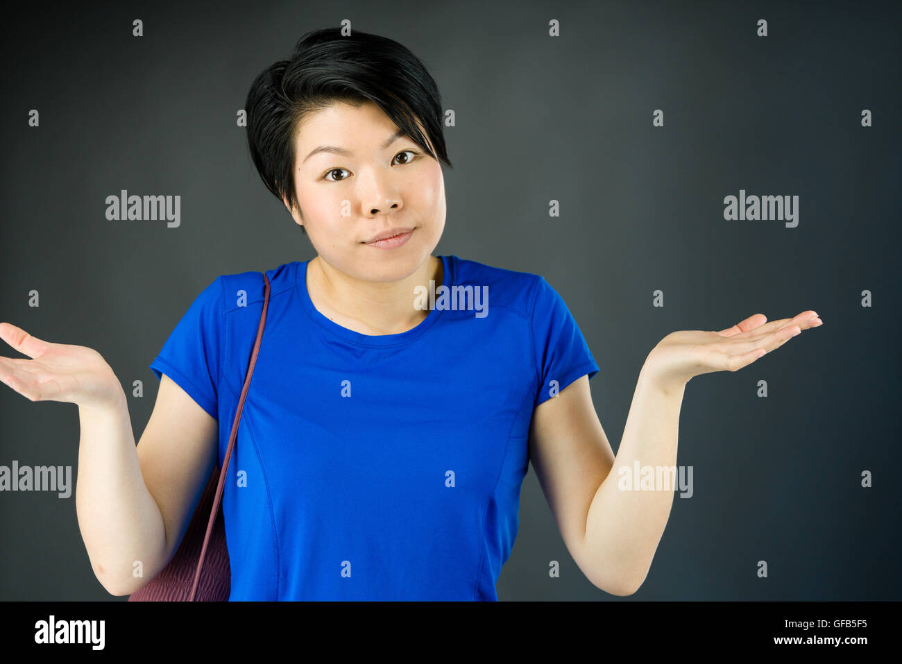 female model attractive woman on plain background with copy space ...