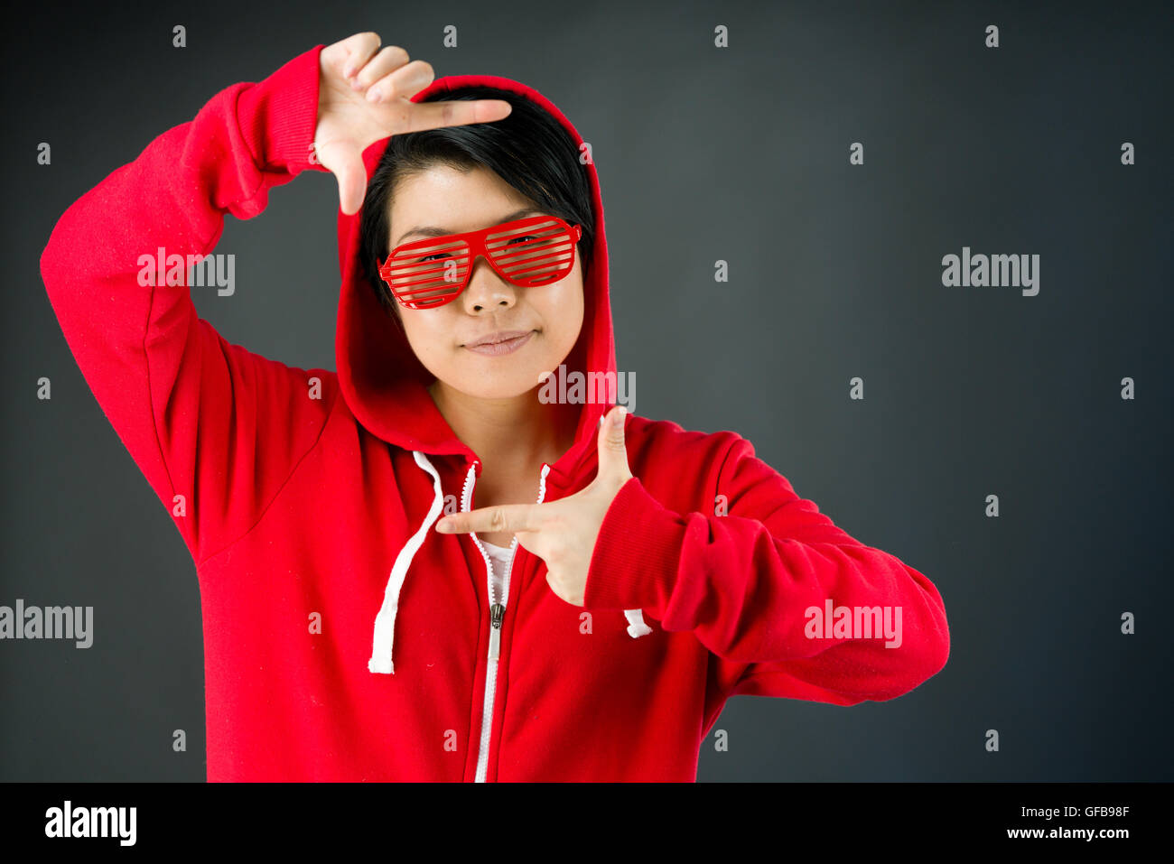 female model attractive woman on plain background with copy space ...