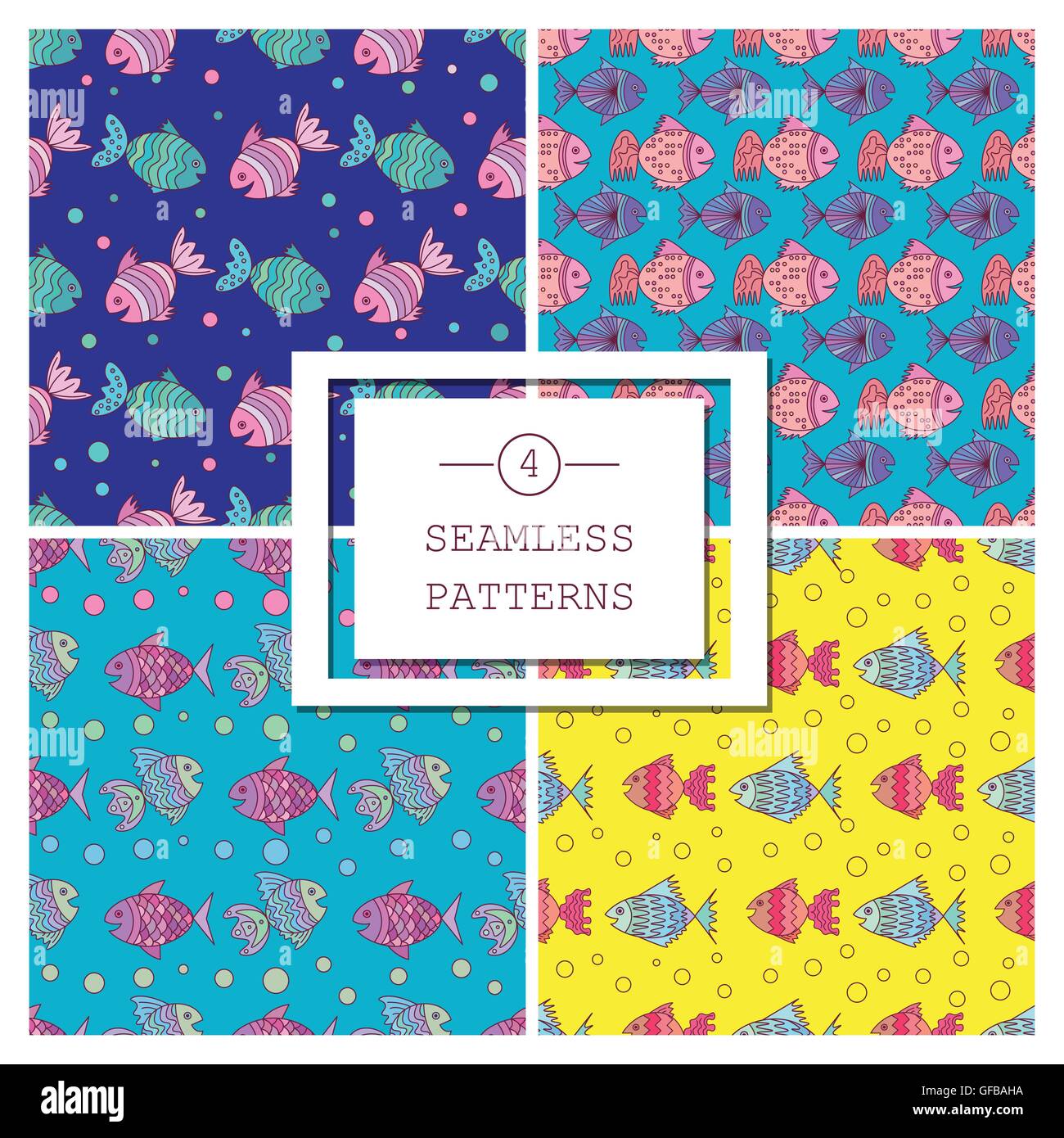 seamless pattern with sea fish Stock Vector Image & Art - Alamy