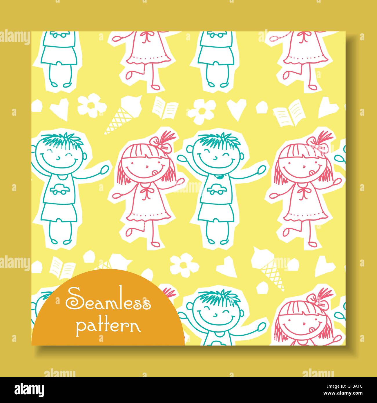 seamless pattern with of children Stock Vector Image & Art - Alamy
