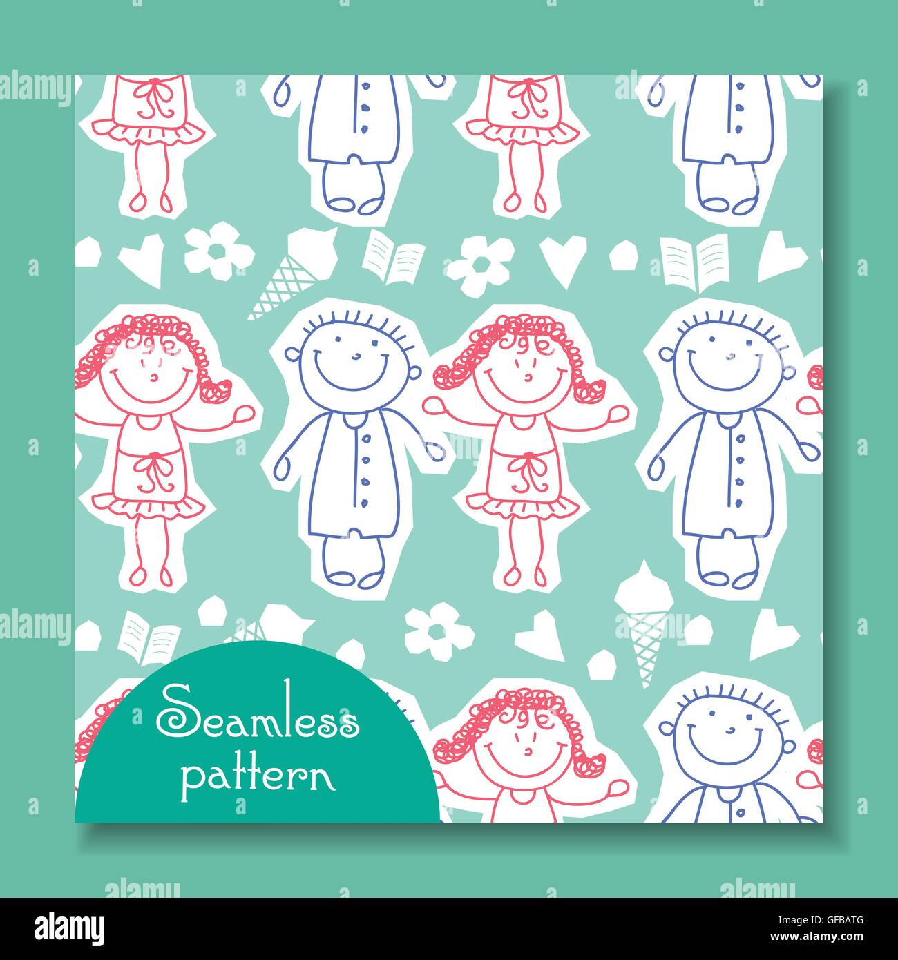 seamless pattern with of children Stock Vector Image & Art - Alamy