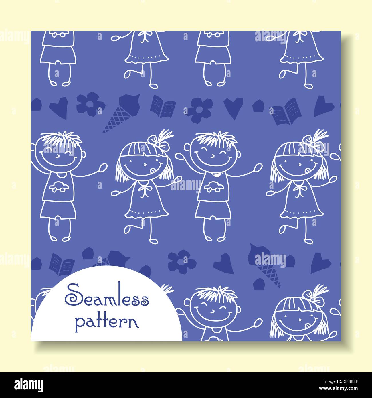 seamless pattern with of children Stock Vector Image & Art - Alamy