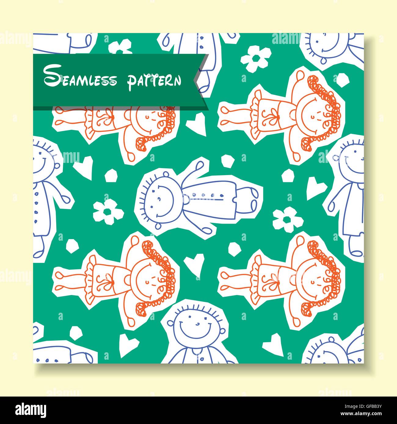seamless pattern with of children Stock Vector Image & Art - Alamy