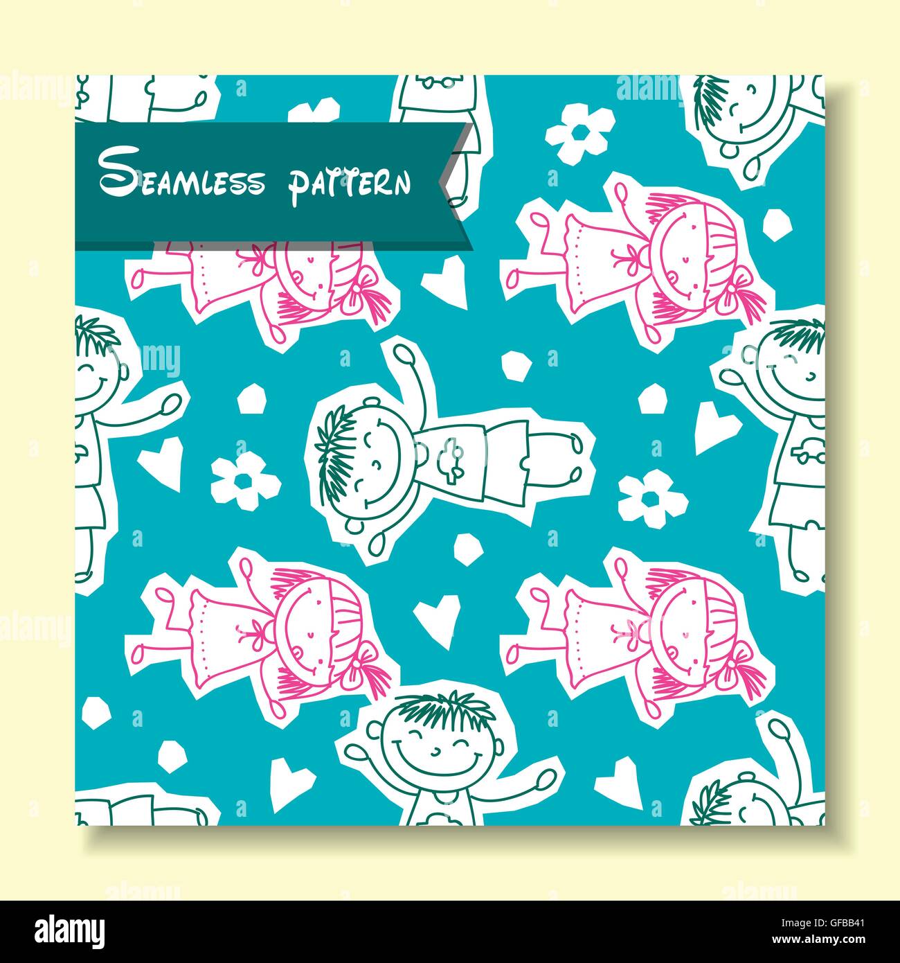 seamless pattern with of children Stock Vector Image & Art - Alamy