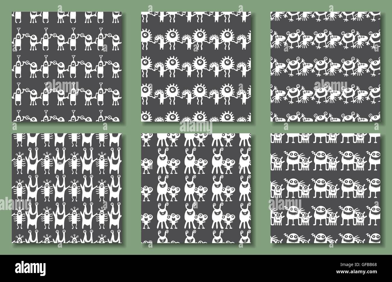 seamless pattern with monsters vector illustration Stock Vector Image ...