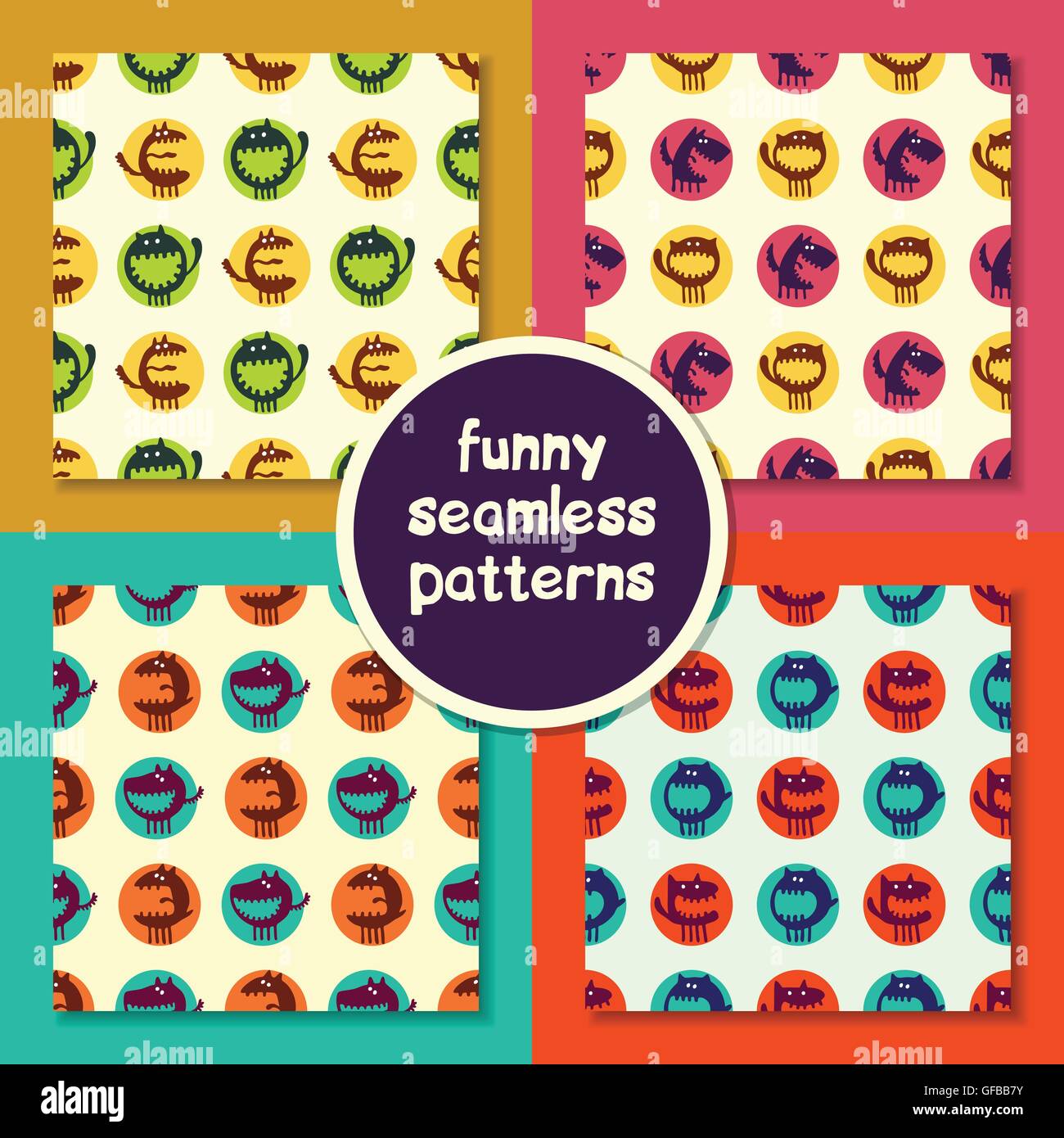 seamless pattern with monsters vector illustration Stock Vector Image ...