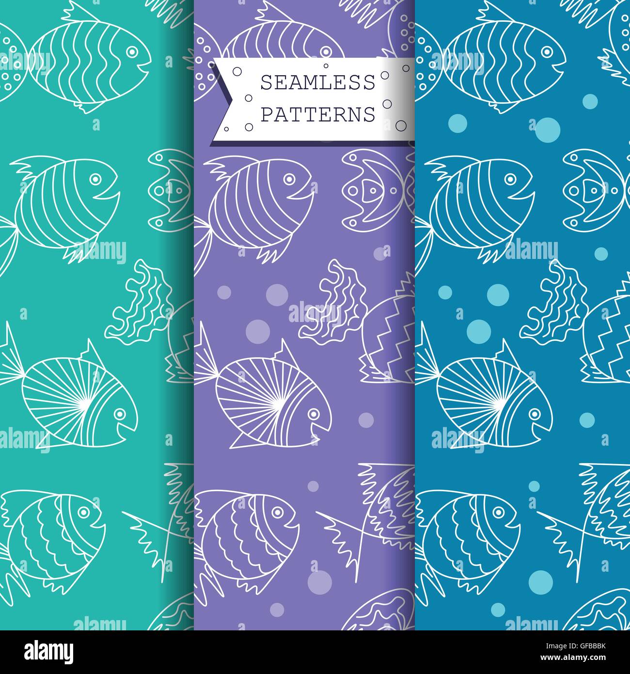 seamless pattern with sea fish Stock Vector Image & Art - Alamy