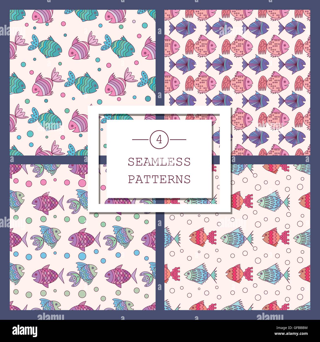 seamless pattern with sea fish Stock Vector Image & Art - Alamy
