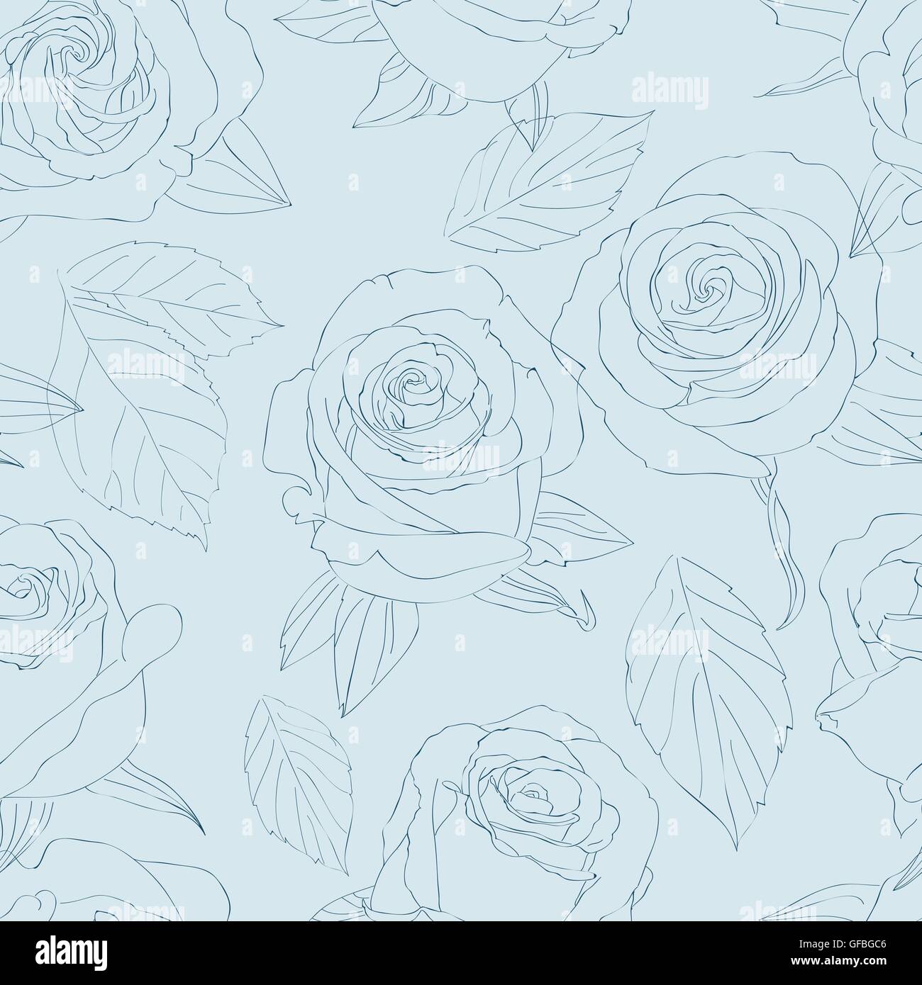 Seamless pattern with roses Stock Vector Image & Art - Alamy