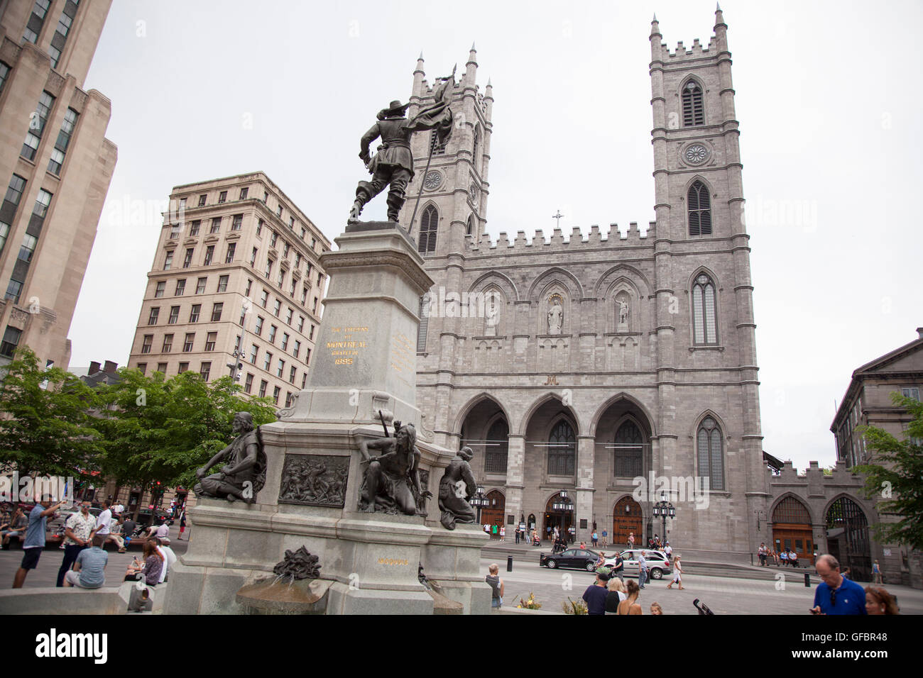 MONTREAL - MAY 27, 2016: Place Royale in historic Old Montreal, Quebec ...