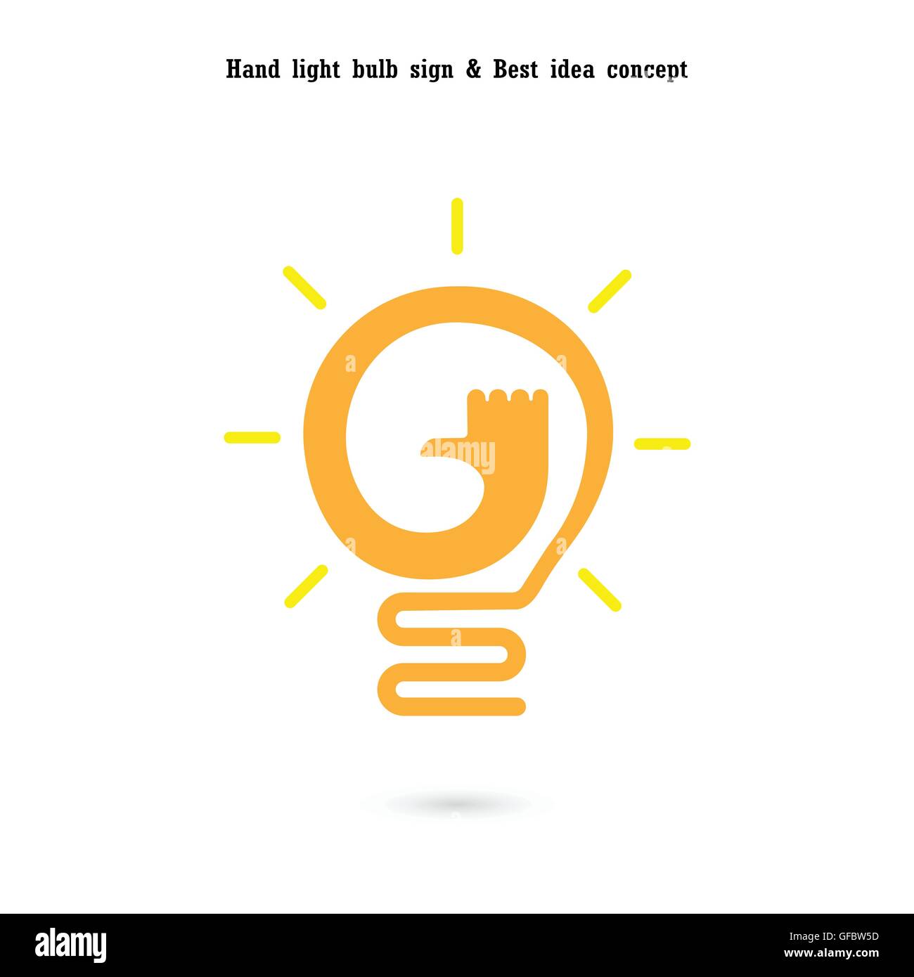 Human hand and light bulb icon vector design.The best idea concept.Good ...