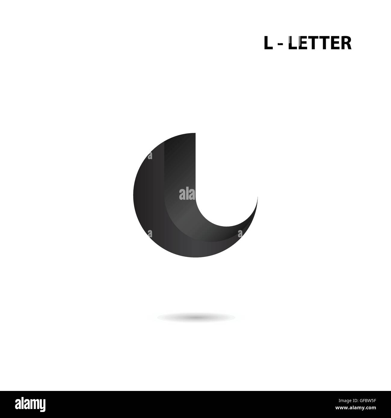 Black circle sign and Creative L-letter icon abstract logo design.L ...