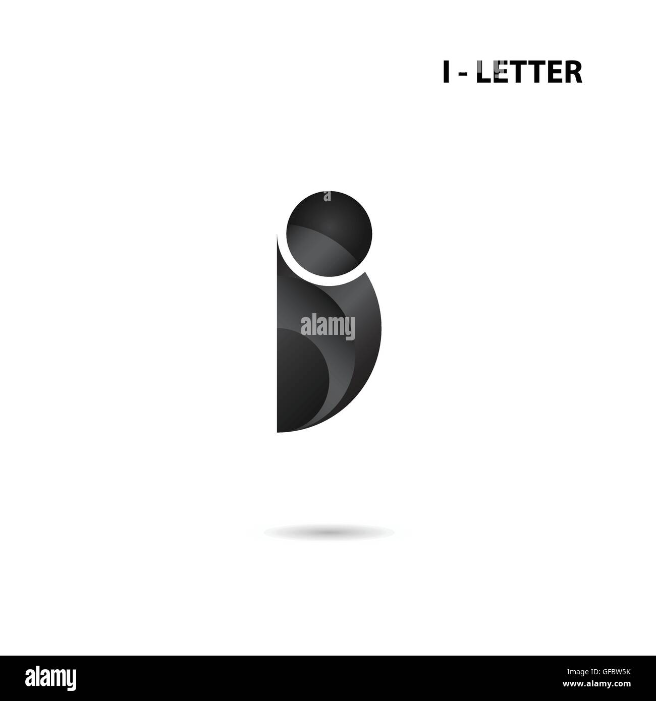 Black circle sign and Creative I-letter icon abstract logo design.I ...