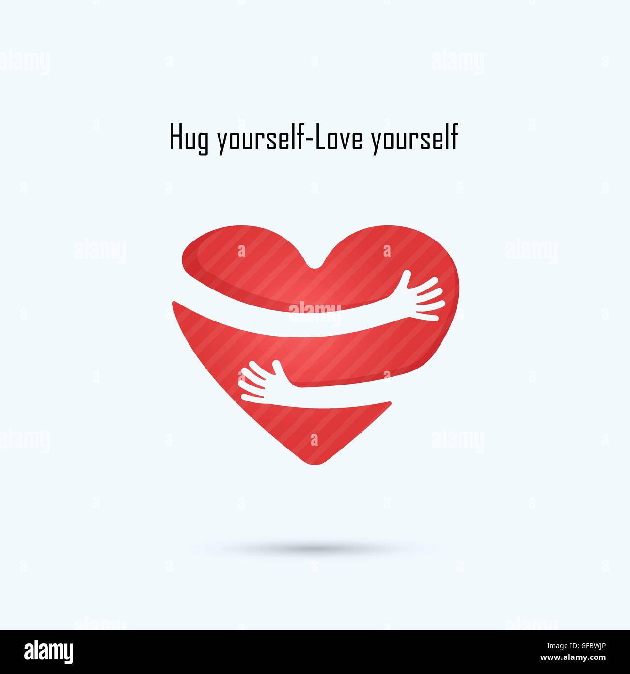 Hug yourself logo.Love yourself logo.Love and Heart Care logo.Heart ...